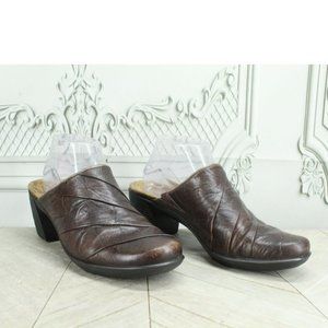 Romika | Shoes | Romika Brown Leather Slip On Round Toe Casual Heel ...